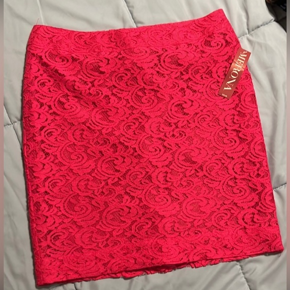 Merona | Skirts | Hot Pink Lace Skirt | Poshmark